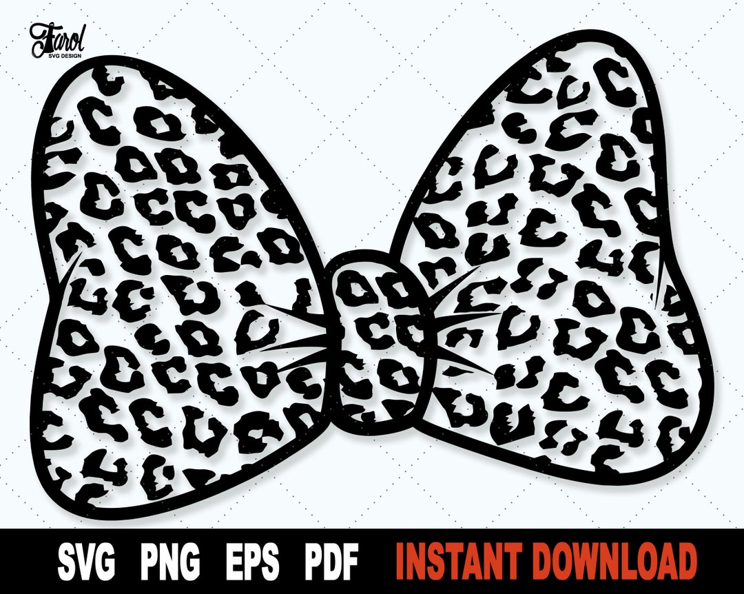 Leopard Bow SVG File for Cricut, Silhouette Printable Clipart Instant ...