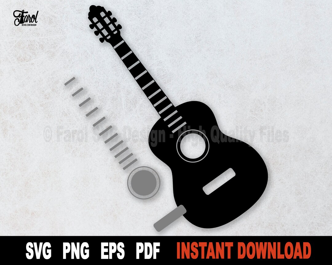 Guitar SVG, Acoustic Guitar SVG File for Cricut, Silhouette, Musical ...