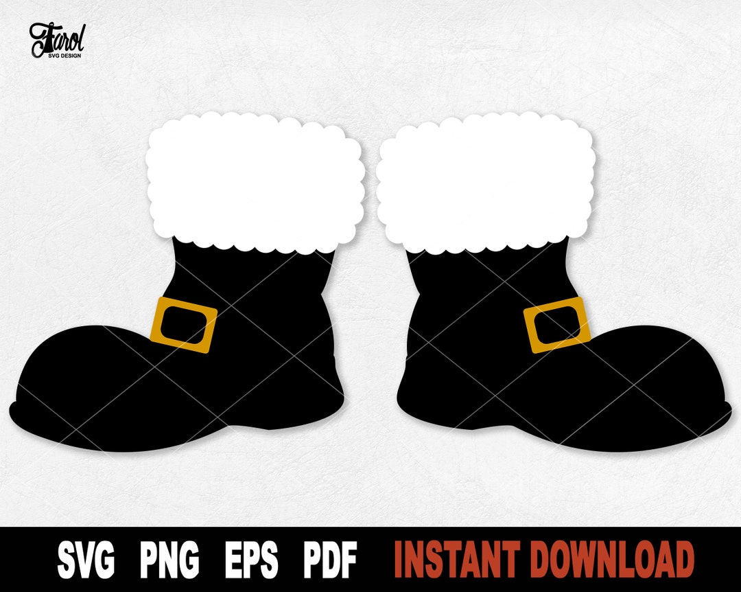 Santa Boots Svg, Santa Svg File for Cricut, Silhouette, Holiday Vector ...