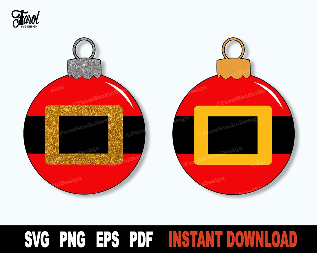 Santa Belt Svg - Ornament SVG File for Cricut, Silhouette, Christmas ...