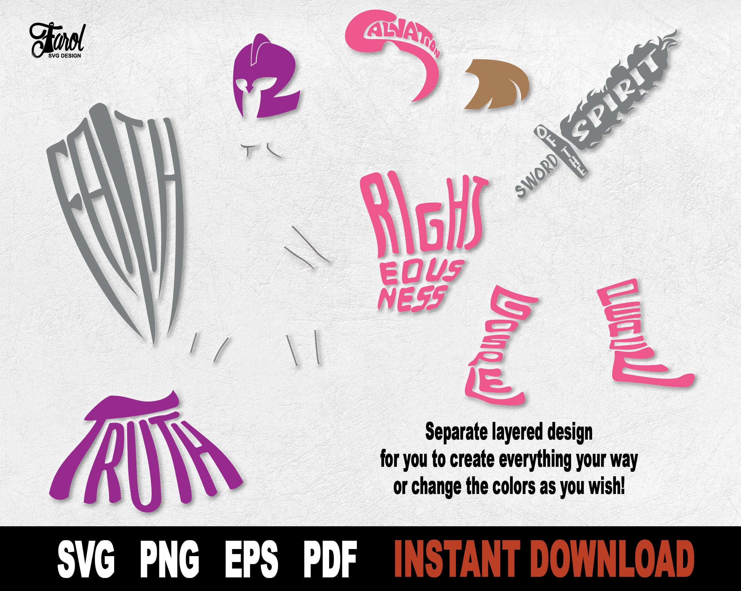 Armor of God SVG: Christian Shield of Faith Cut File (instant Download ...