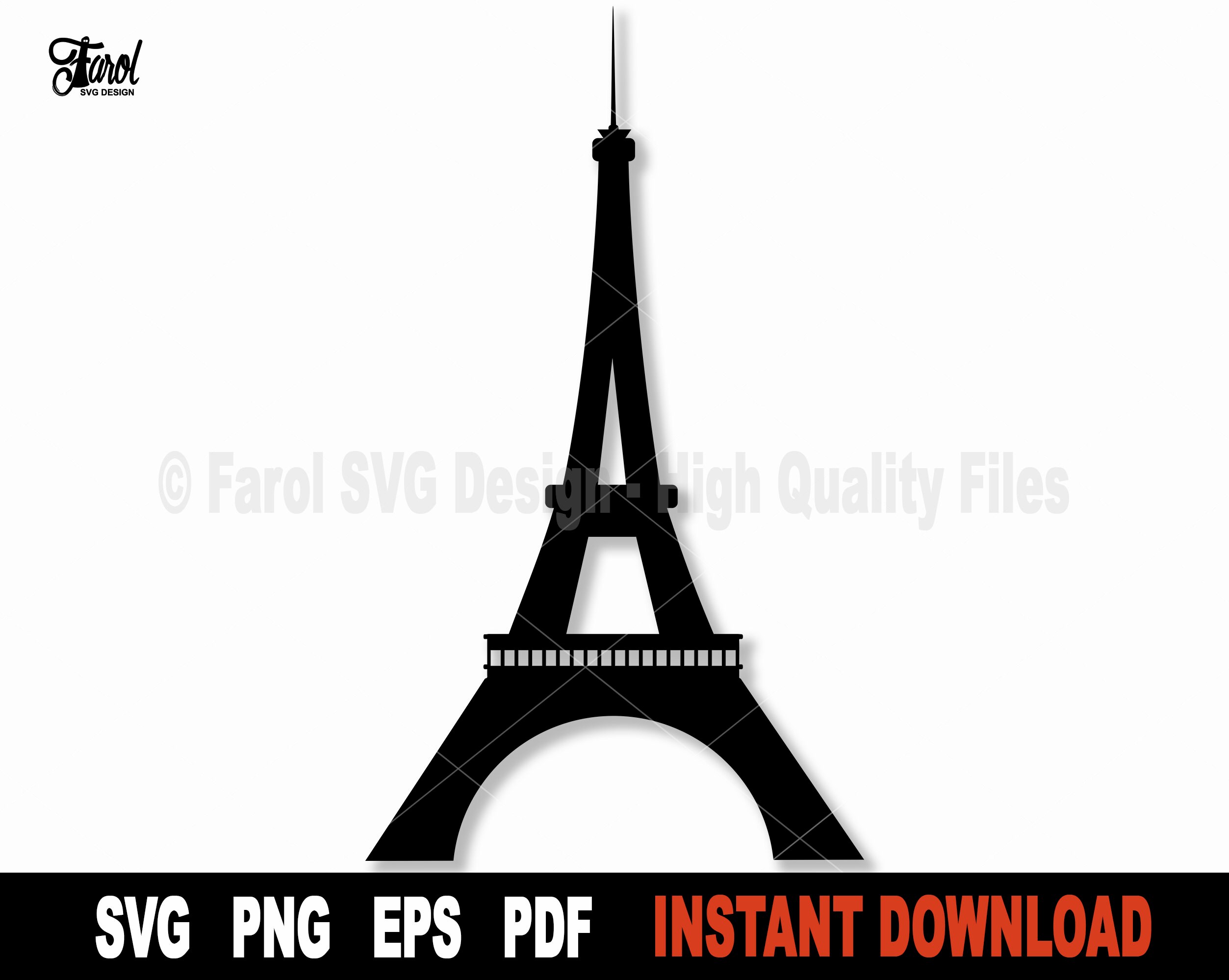Eiffel Tower Svg Paris Svg File for Cricut Black Silhouette - Etsy