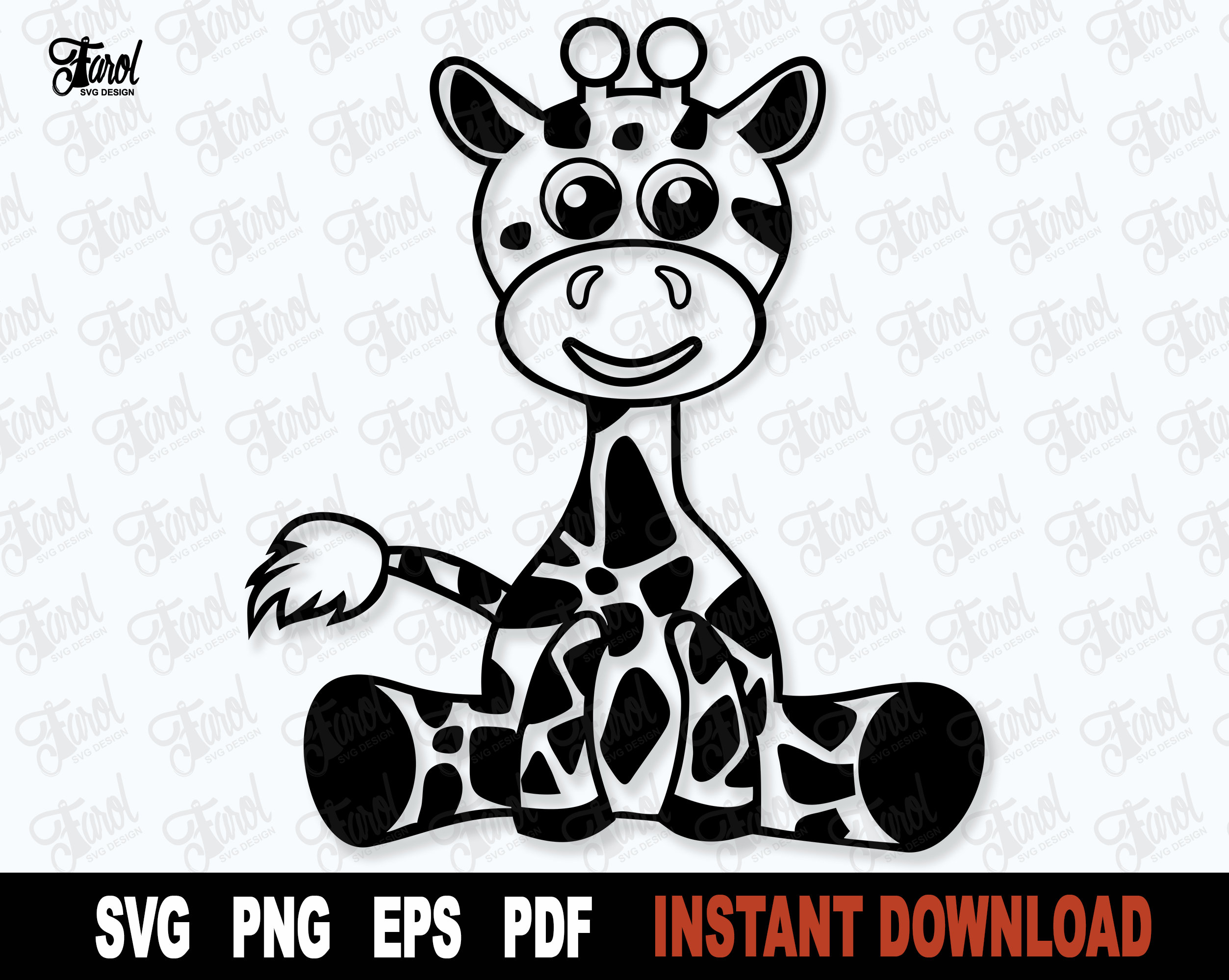 Giraffe SVG Giraffe Outline SVG Cute Giraffe SVG File for - Etsy