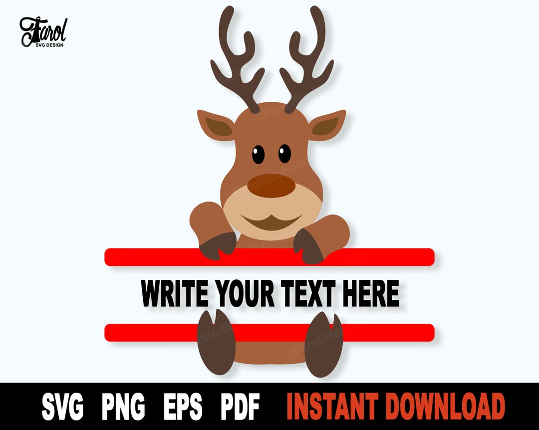 Reindeer Split Monogram SVG: Christmas Holiday Clipart (digital ...