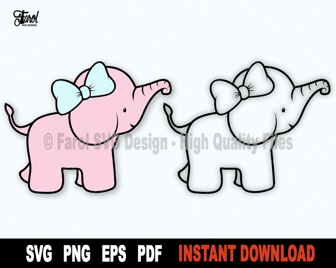 Elephant SVG Cute Girl Elephant SVG File for Cricut - Etsy Ireland