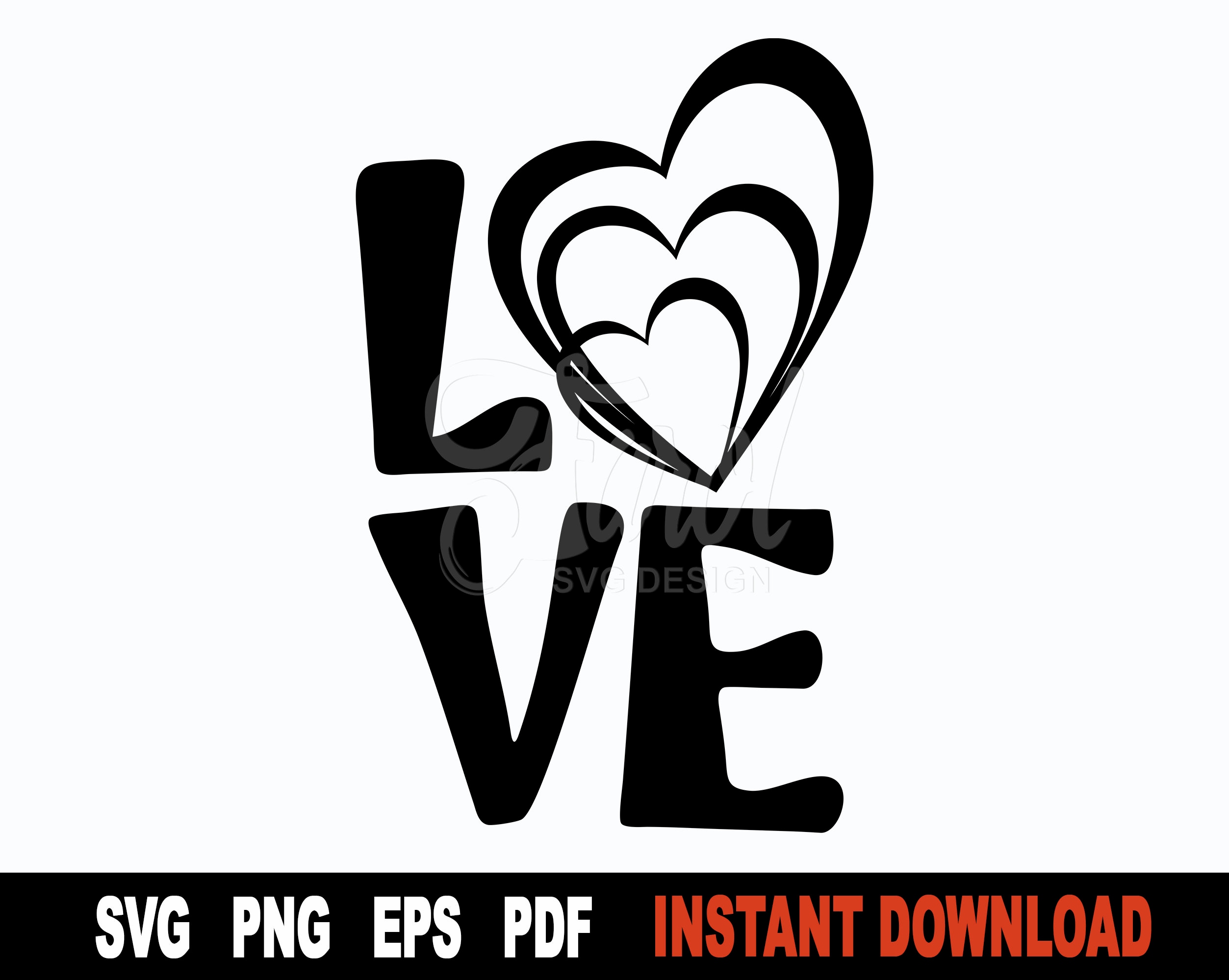 Love Heart SVG Digital Download Cut File For Cricut And Silhouette ...