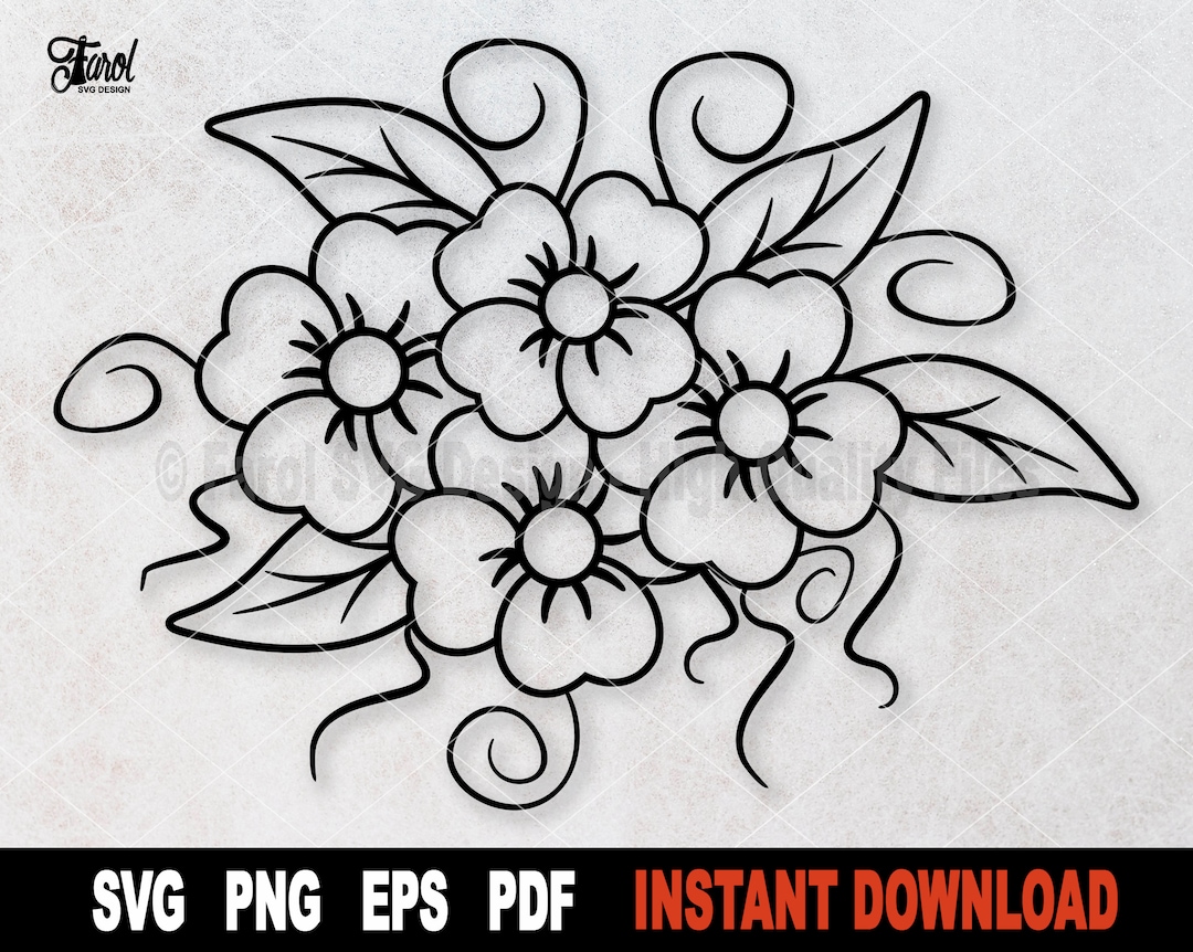 Floral SVG: Spring Flower Cut File for Cricut, Silhouette (digital ...