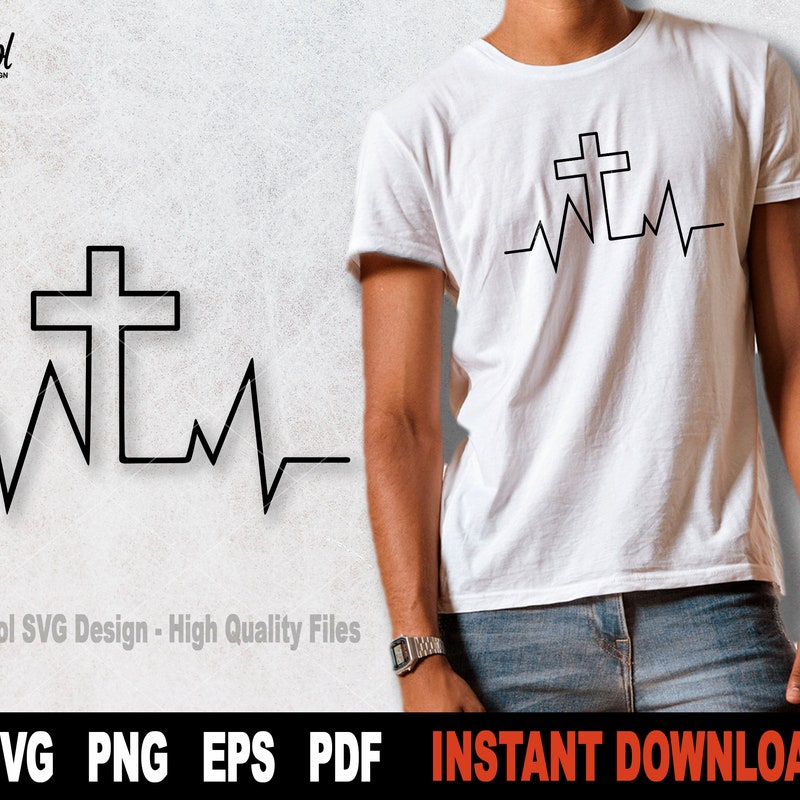 Cross and Heartbeat - Etsy