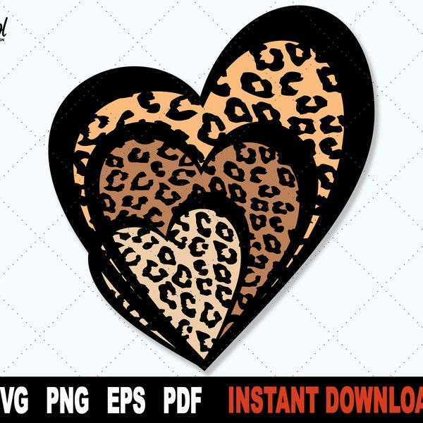 Leopard Heart Svg - Etsy