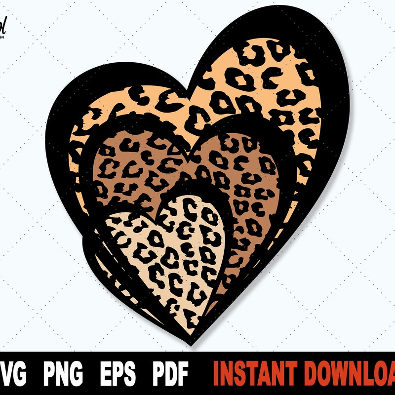 Leopard Heart Svg - Etsy