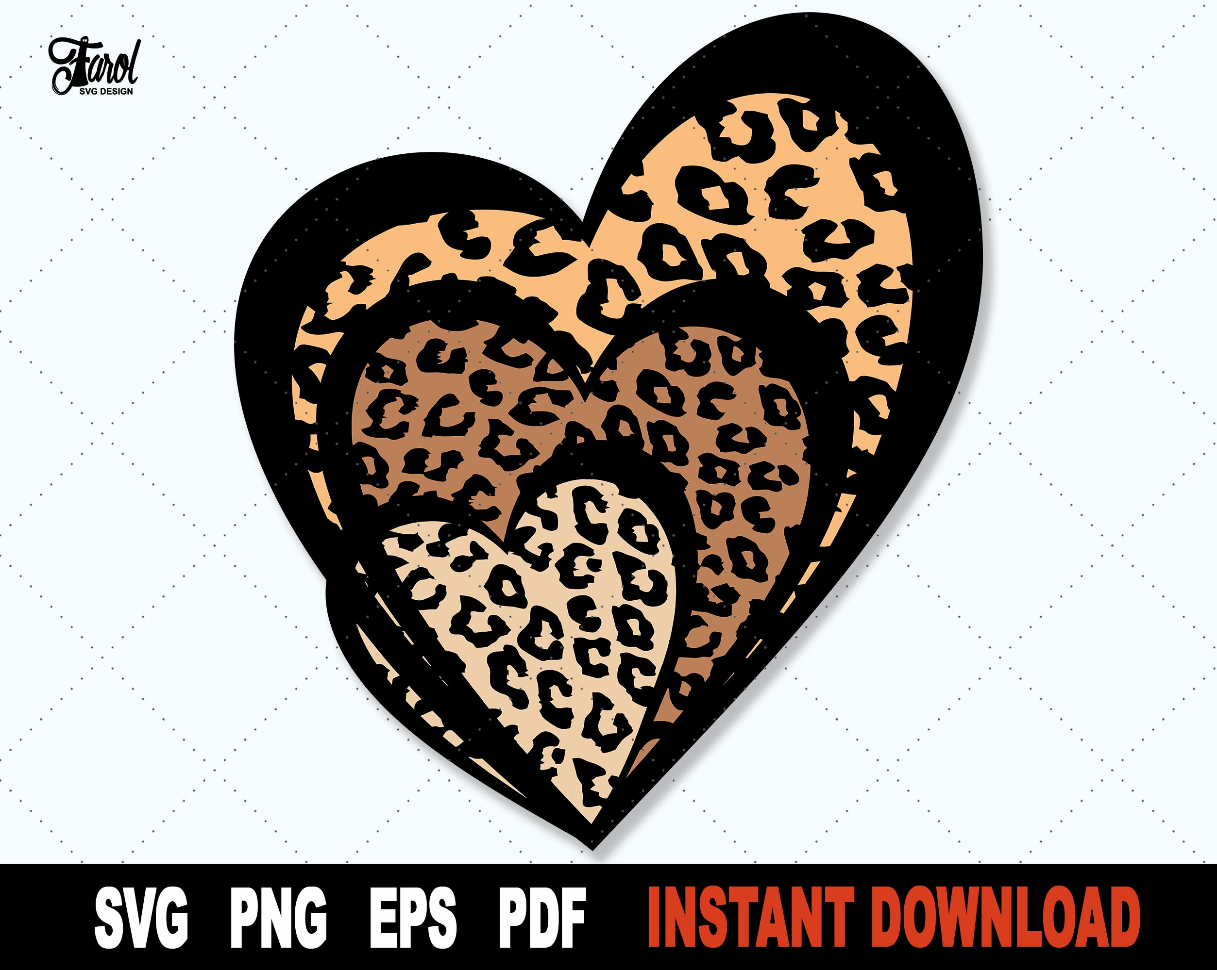 Heart SVG Leopard Heart SVG File for Cricut Leopard Print | Etsy