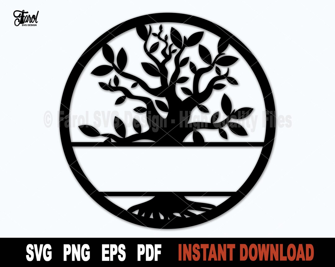 Tree of Life Svg, Tree Svg Split Monogram Svg, Family Tree Svg File for ...