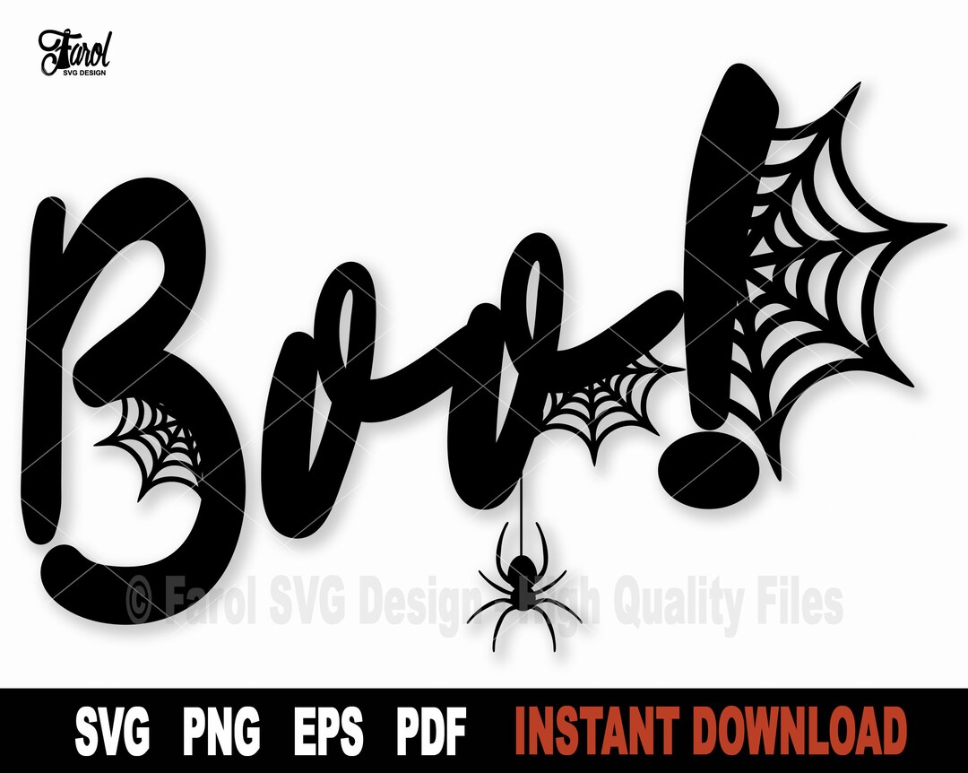 Boo Svg, Boo Spider Web Svg File for Cricut, Silhouette, Spooky Holiday ...
