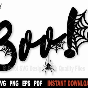 Boo Svg, Boo Spider Web Svg File for Cricut, Silhouette, Spooky Holiday ...
