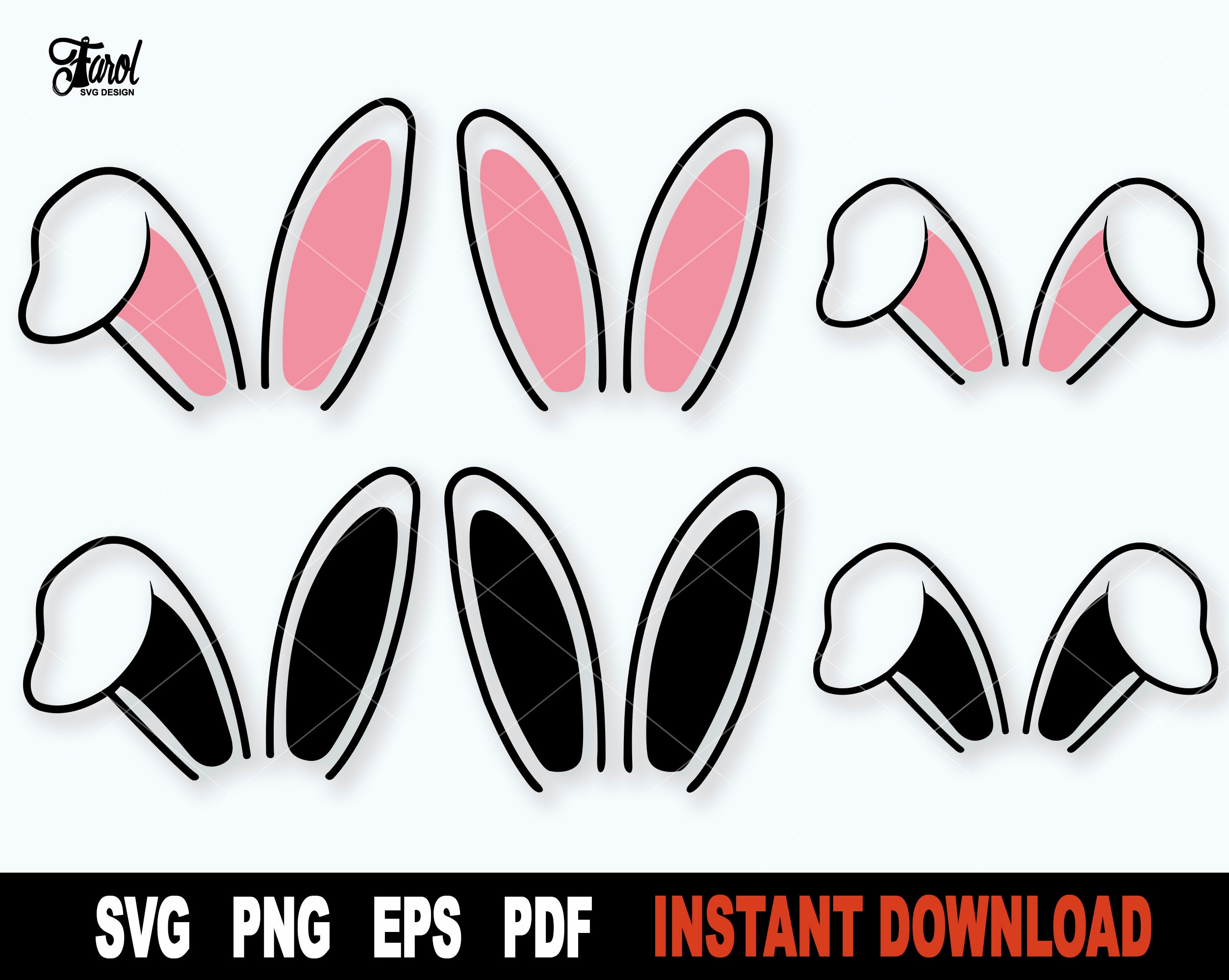 Bunny Ears SVG Bundle Bunny Ears Svg File for Cricut | Etsy