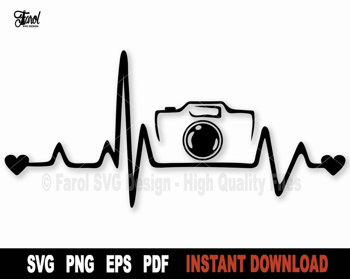 Camera Svg Heartbeat Photography Svg File for Cricut - Etsy
