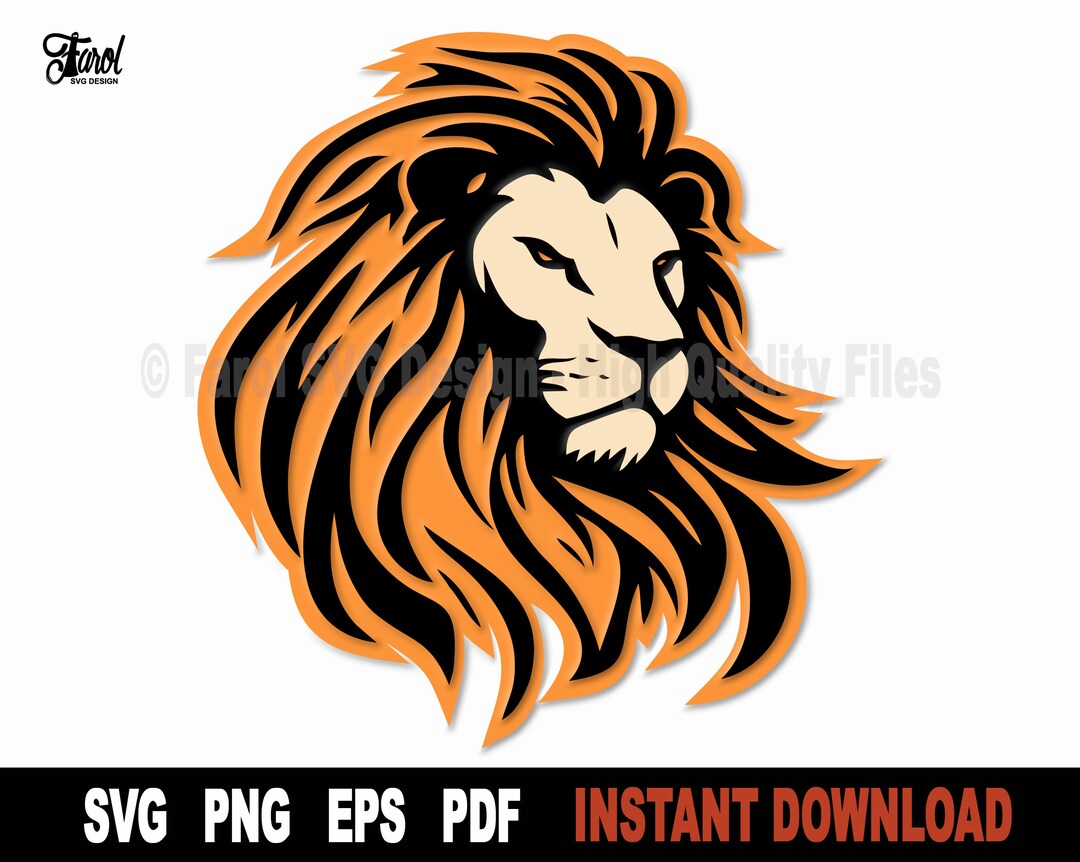 Lion Svg, Lion Head Svg Files for Cricut, Animal Vector Clipart, Png ...