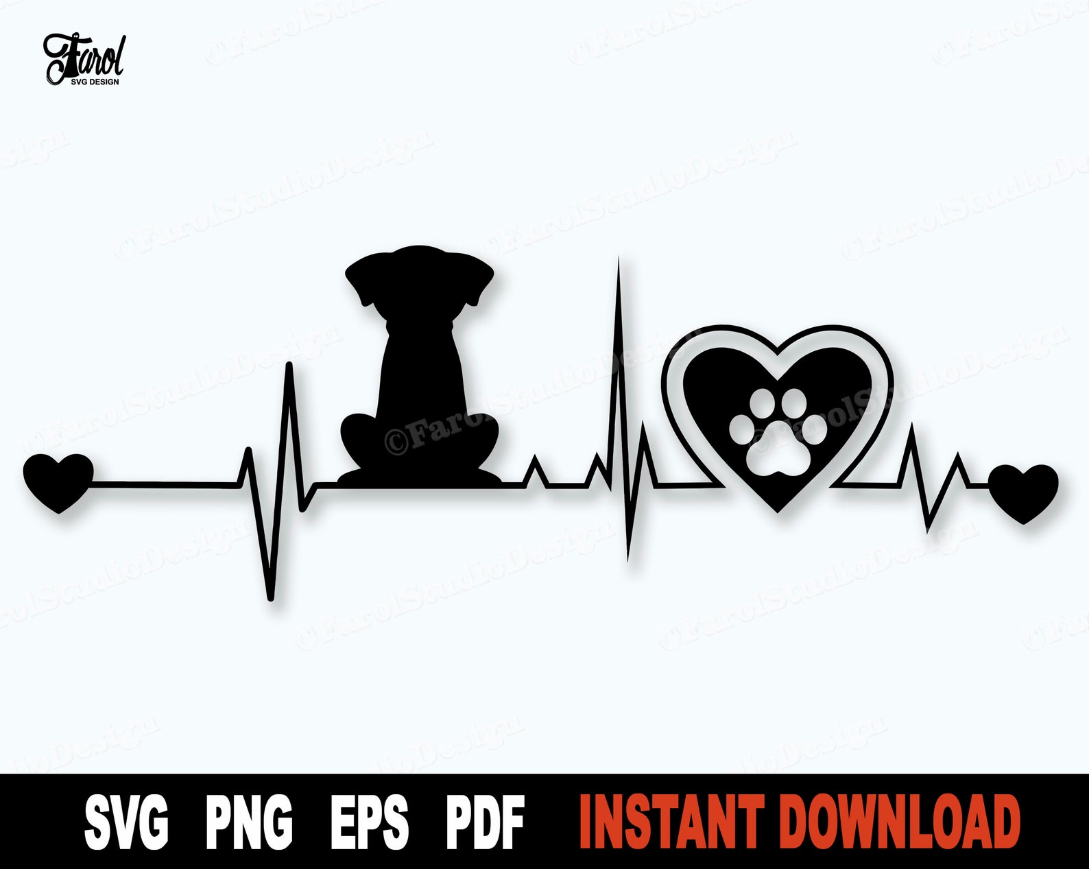Dog SVG Dog Heartbeat Svg File for Cricut Silhouette - Etsy