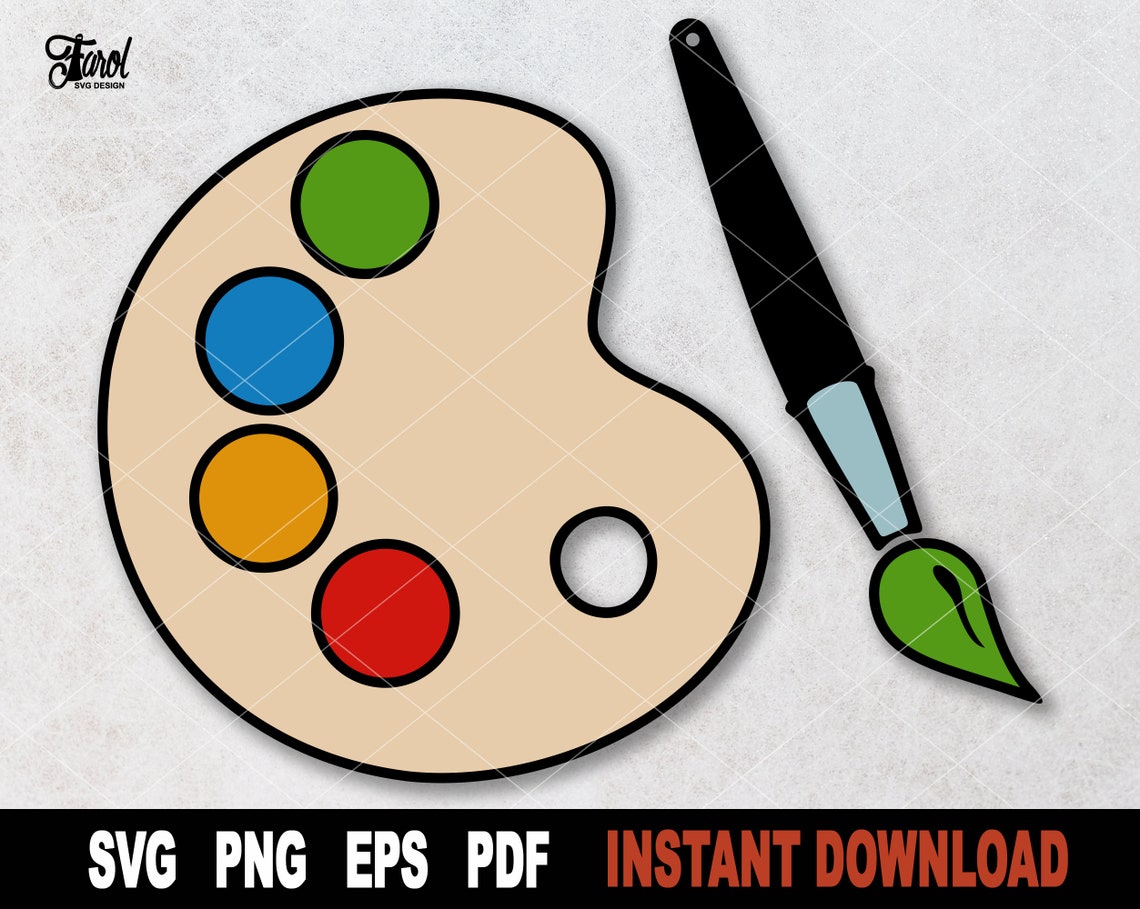 Paint Palette Svg Paint Brush Svg File for Cricut - Etsy