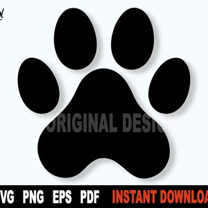 Dog Paw Svg Cut File, Paw Svg File for Cricut, Silhouette, Dog Svg, Dog ...