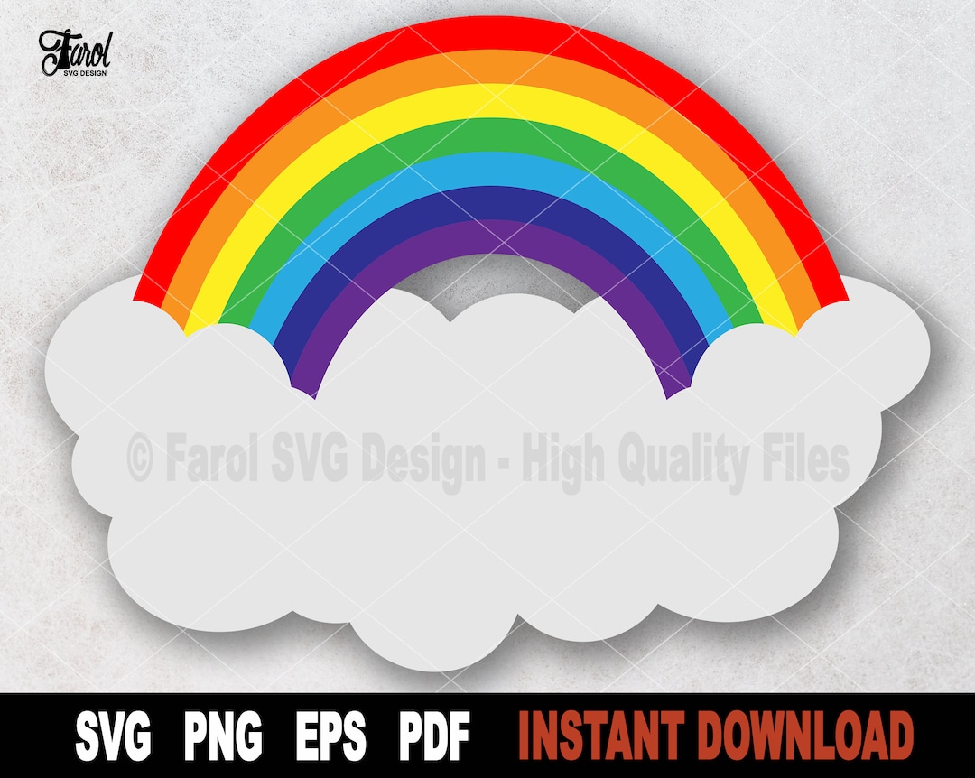 Rainbow SVG File: Nature Clipart, Layered Design (digital Download) - Etsy