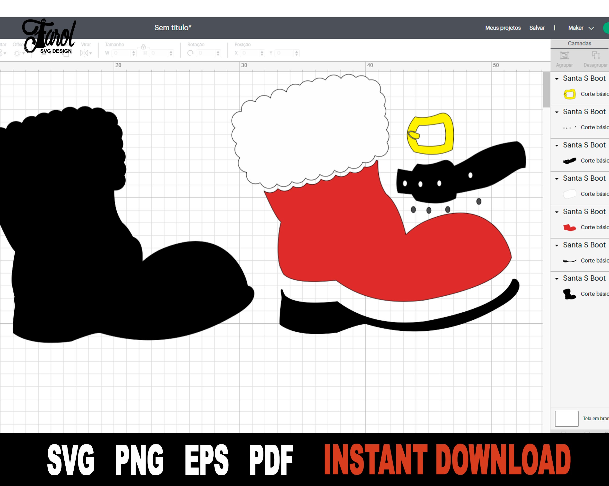 Santa Claus Svg Christmas Svg Snow Boots Svg File for - Etsy