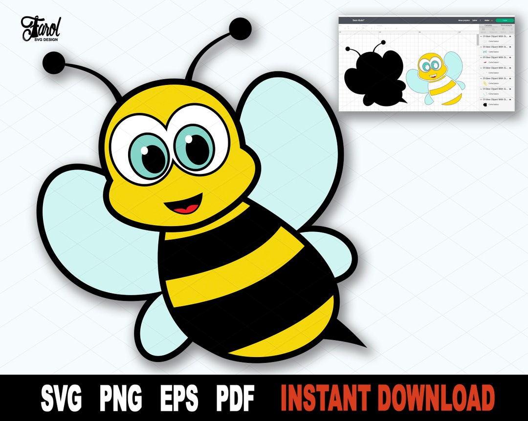 Bee SVG, Bee Clipart, Bee SVG File for Cricut, Silhouette, Bee Cut File ...