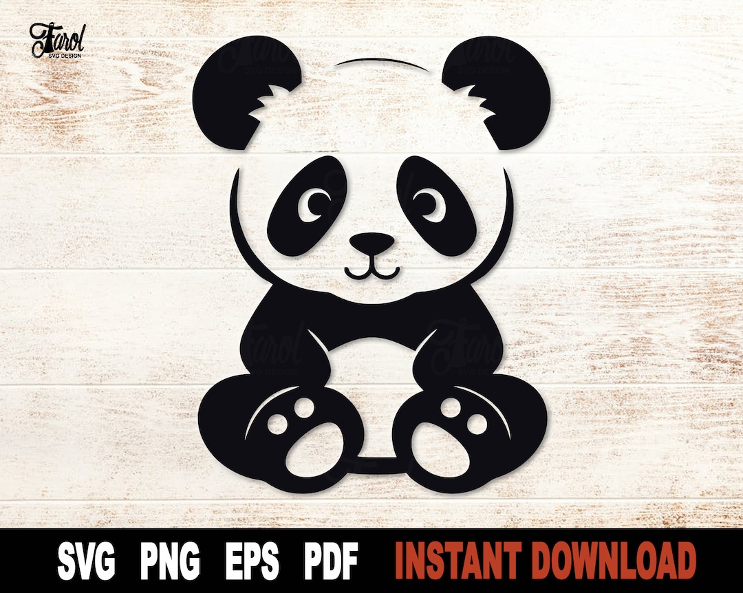 Cute Panda Bear Svg, Panda Svg, Bear Svg File for Cricut, Silhouette ...