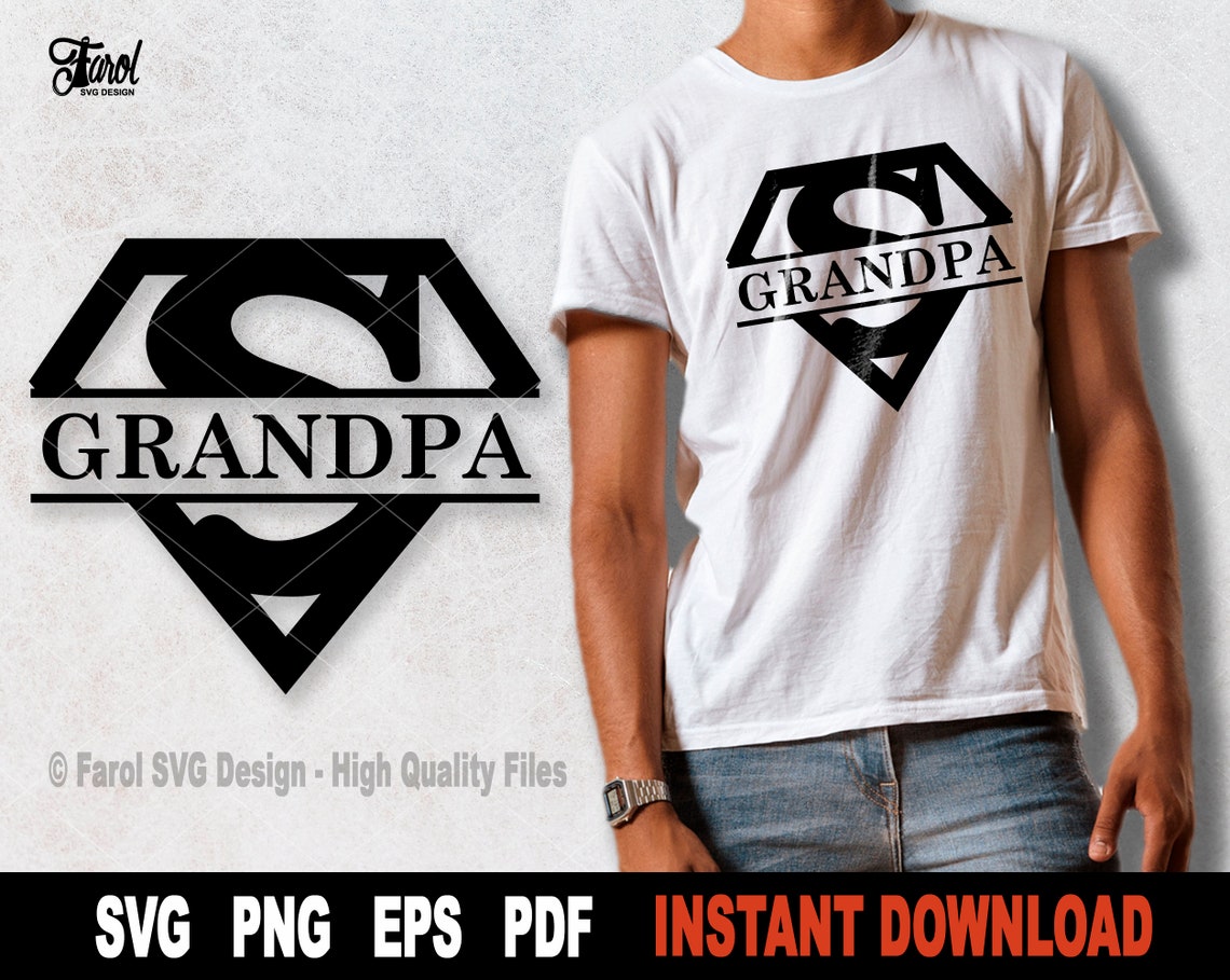 Grandpa SVG Super Grandpa Split Name Frame Svg Fathers Day - Etsy
