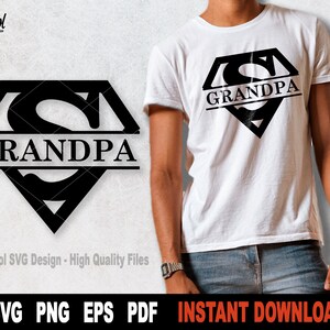 Grandpa SVG, Super Grandpa Split Name Frame Svg, Fathers Day SVG File ...