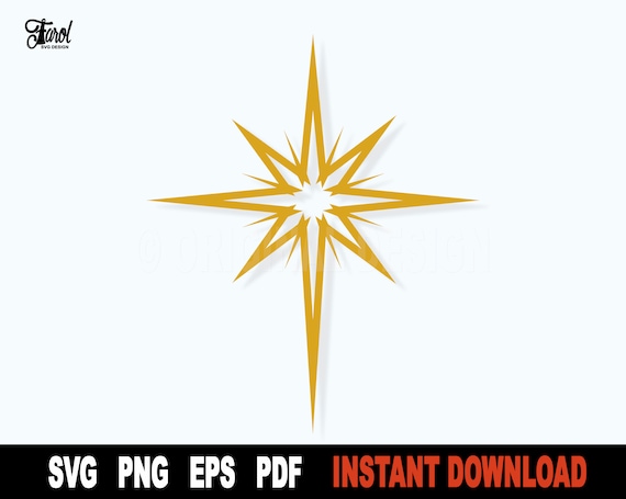 Star of Bethlehem SVG Gold Clipart North Star SVG File for | Etsy Canada