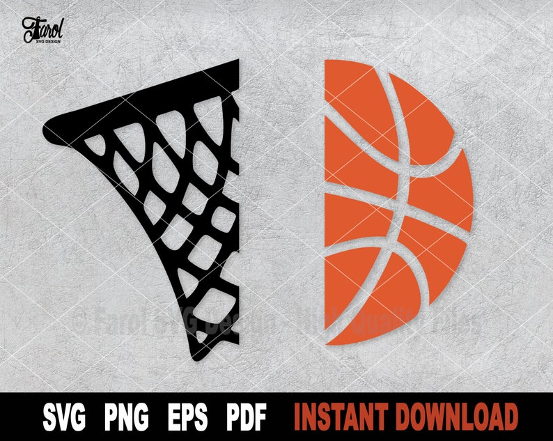 Basketball SVG Basketball and Hoop Split Monogram Svg Cut - Etsy