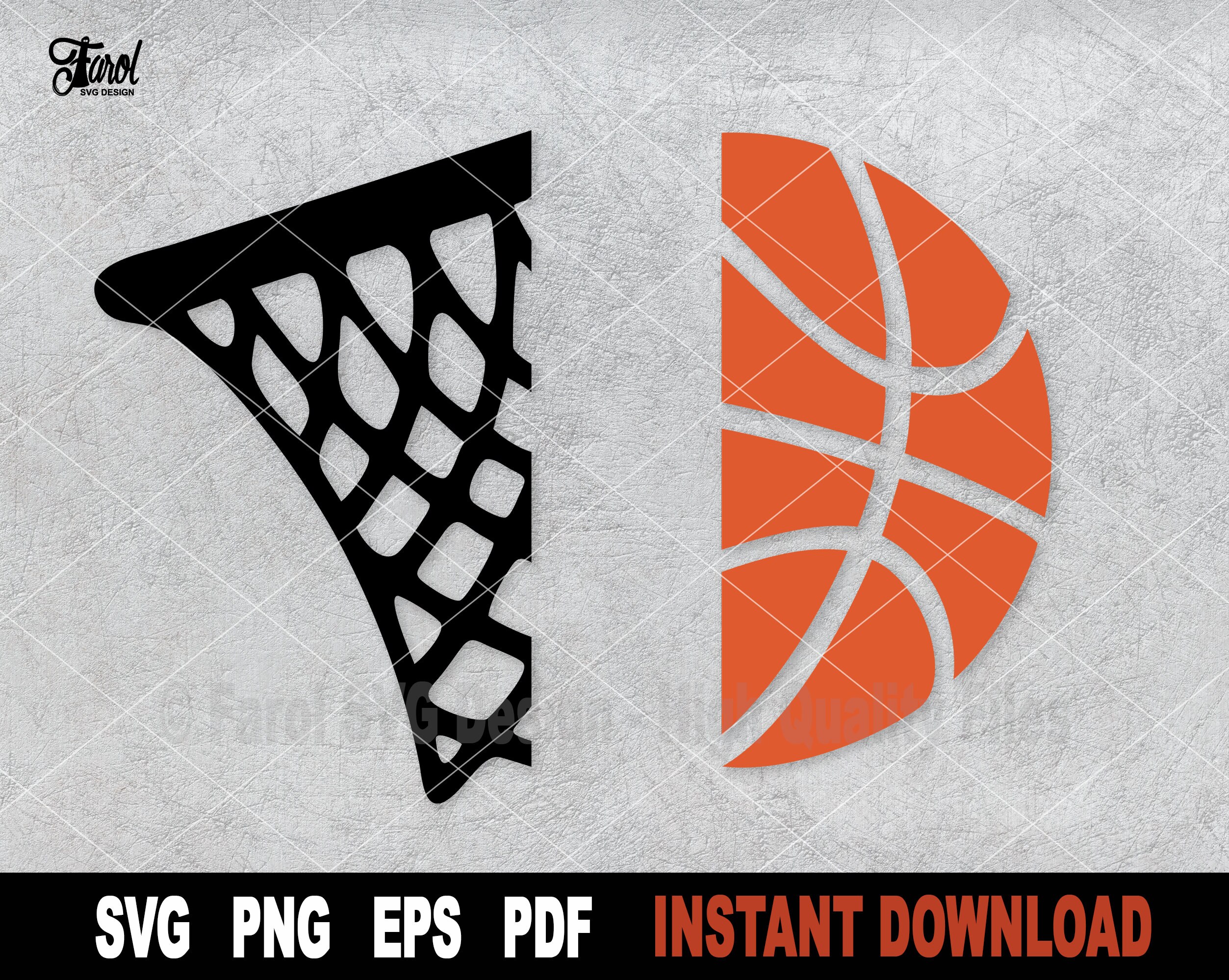 Basketball SVG Basketball and Hoop Split Monogram Svg Cut - Etsy