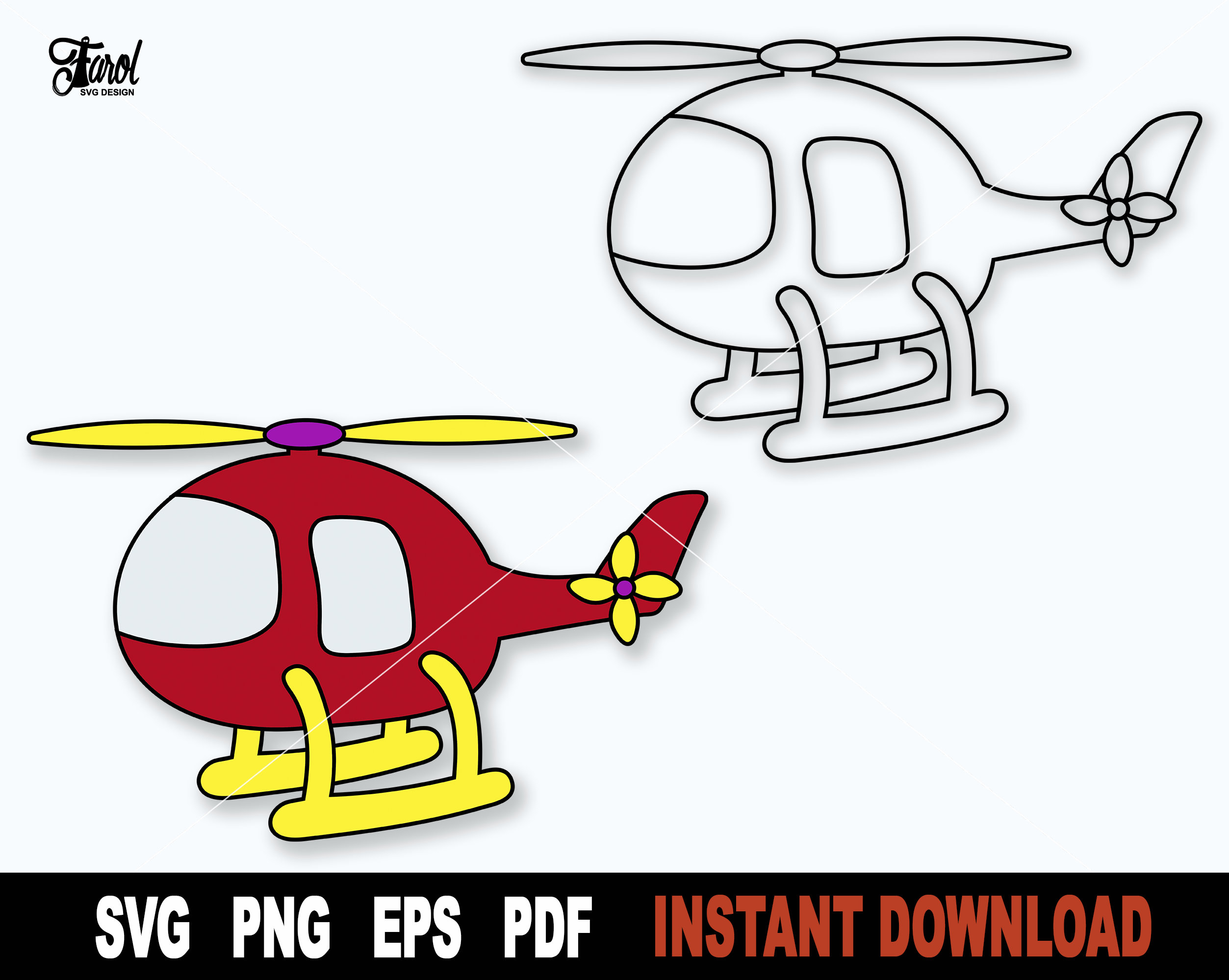 Helicopter SVG Vehicles Clipart SVG File for Cricut - Etsy