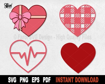 Heart SVG Cricut Silhouette Heart Png Jpg Cut File Clipart Digital ...