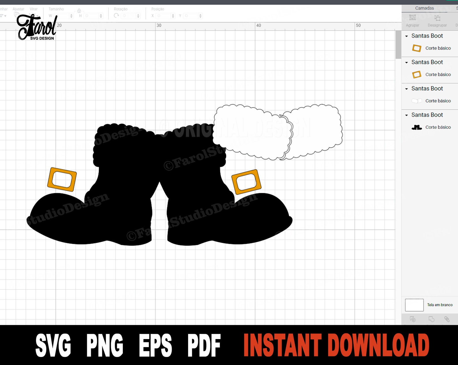 Santa's Boot Svg Christmas Svg File for Cricut - Etsy