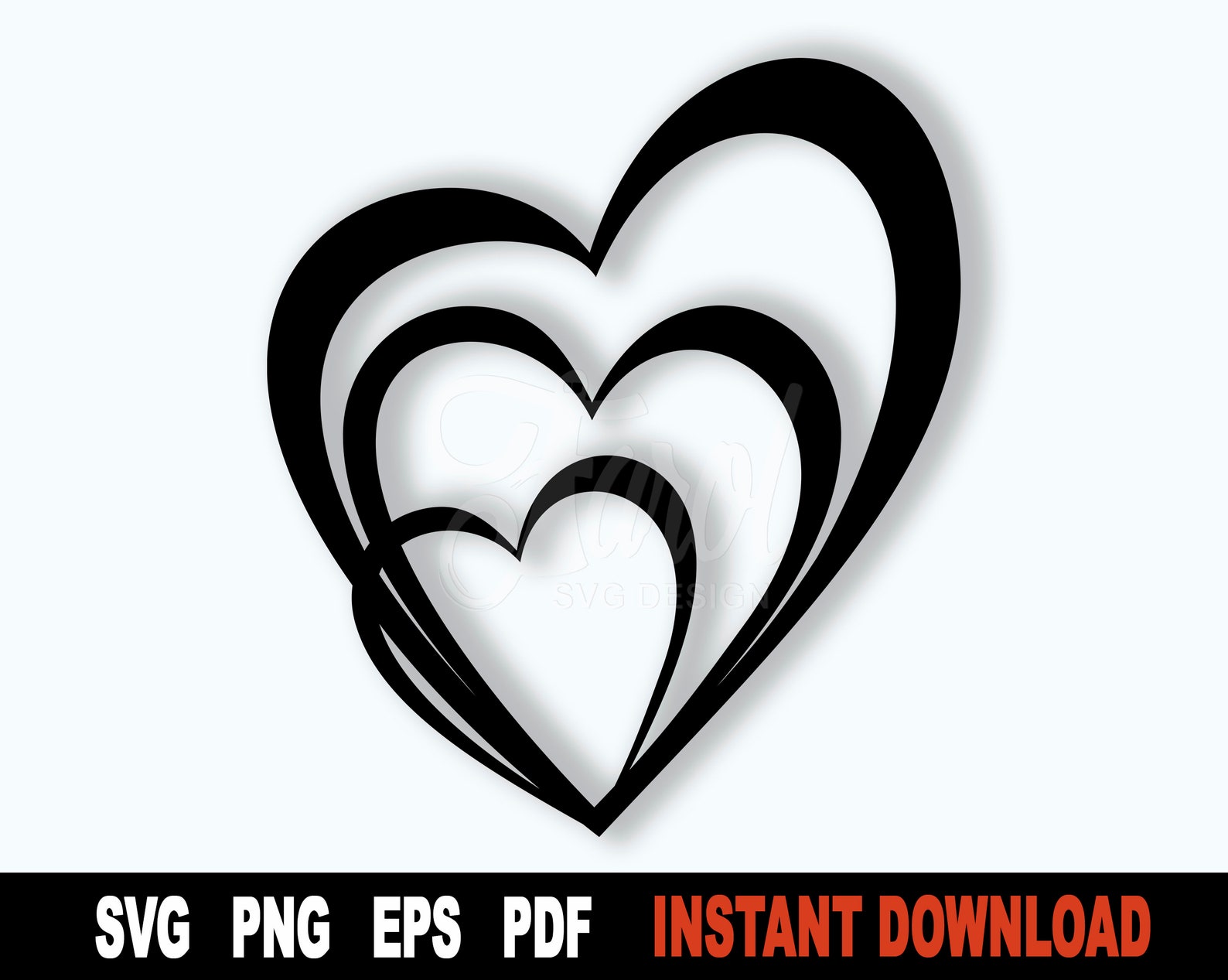 Hearts Svg Cut File Heart Svg File for Cricut Silhouette - Etsy