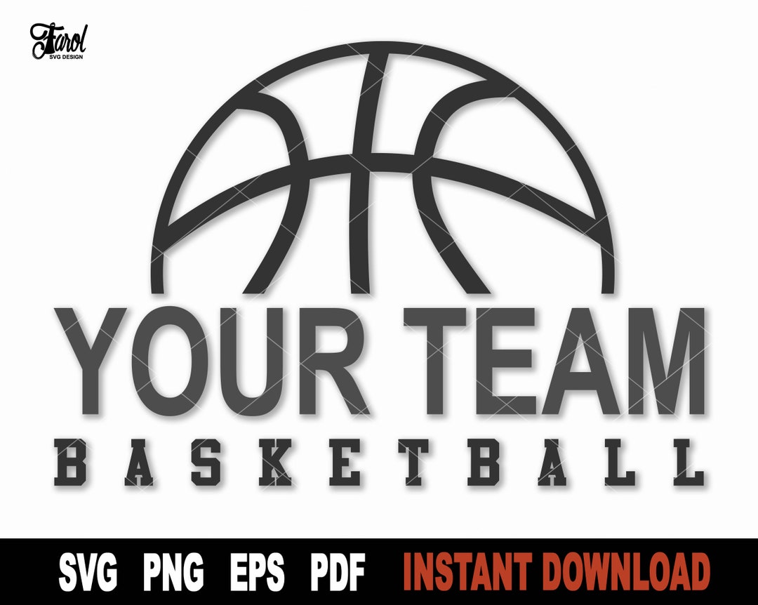 Basketball Svg, Team Name Svg Split Name Frame, Basketball Svg File for ...