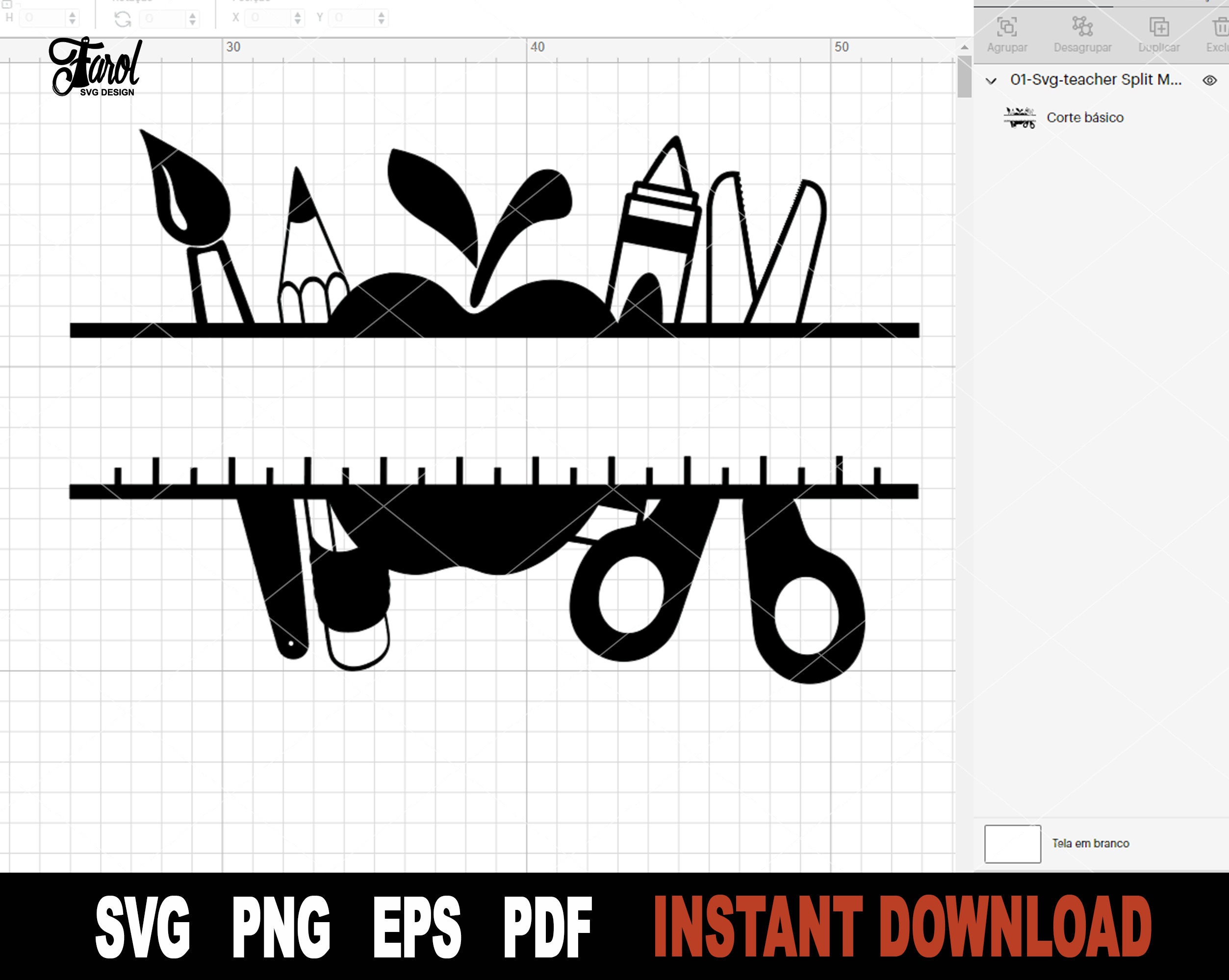 Teacher Svg Teacher Split Monogram Svg File for Cricut - Etsy UK