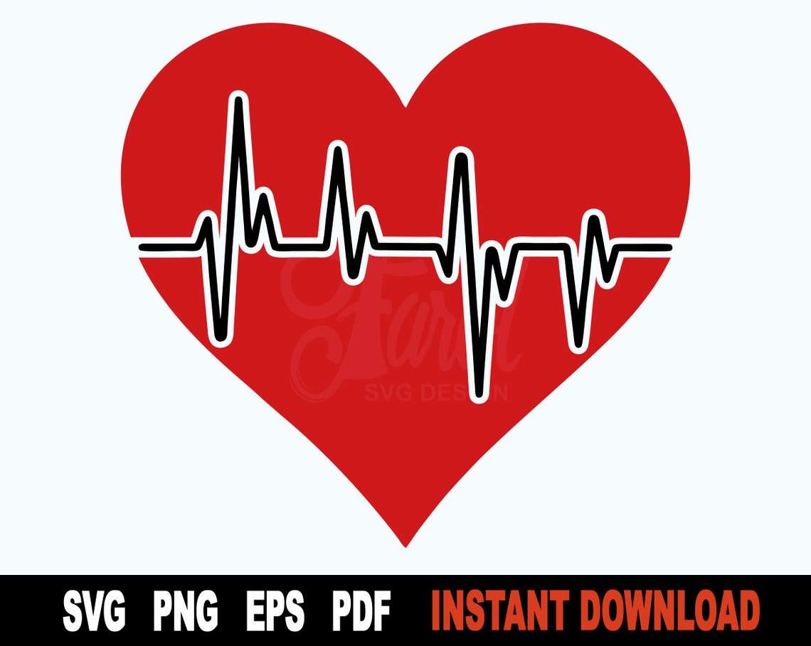 Heartbeat SVG Cut File Nurse Heart SVG File for Cricut Heart | Etsy Canada