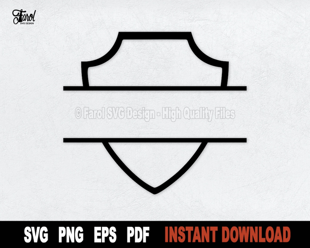 Shield Split Monogram Svg, Shield Svg Files for Cricut, Silhouette ...