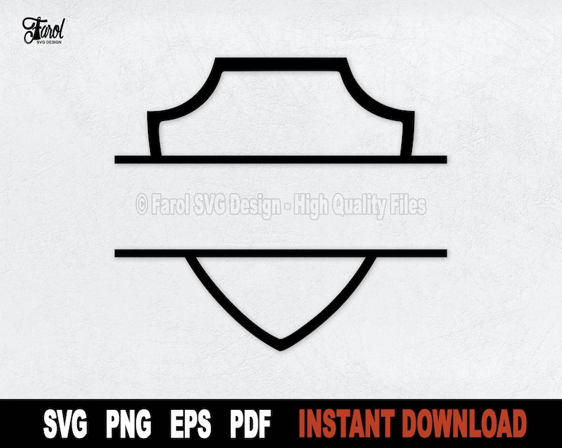 Shield Split Monogram SVG Files for Cricut, Silhouette (digital ...