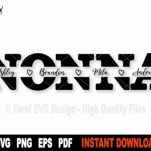 Nonna SVG Grandmother Svg Nonna Split Name Frame Svg - Etsy Canada
