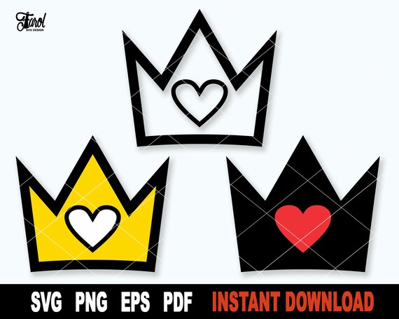 Krone mit Herz SVG Krone SVG Datei für Cricut Silhouette - Etsy.de