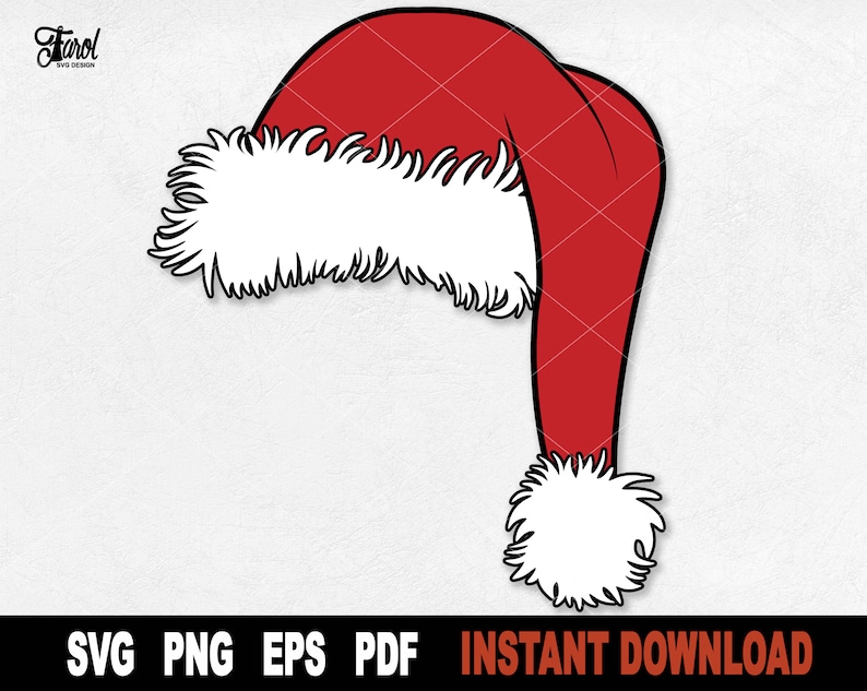 Santa Hat SVG - Christmas Cut File for Cricut & Silhouette | Instant ...