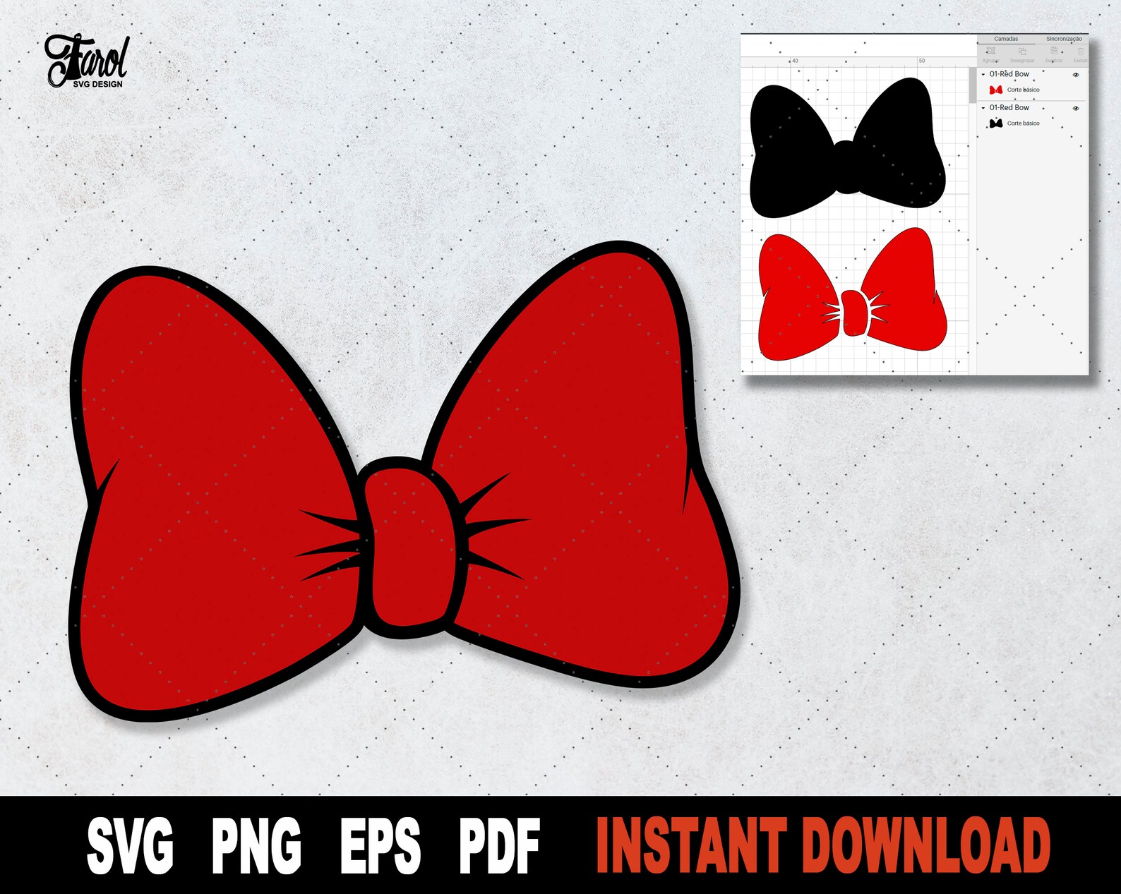 Bow SVG File for Cricut Bow Cut File 2 Layers Printable | Etsy