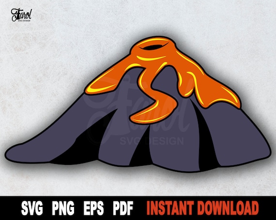 Volcano SVG Nature Clipart Volcano Erupting Lava Flow SVG | Etsy