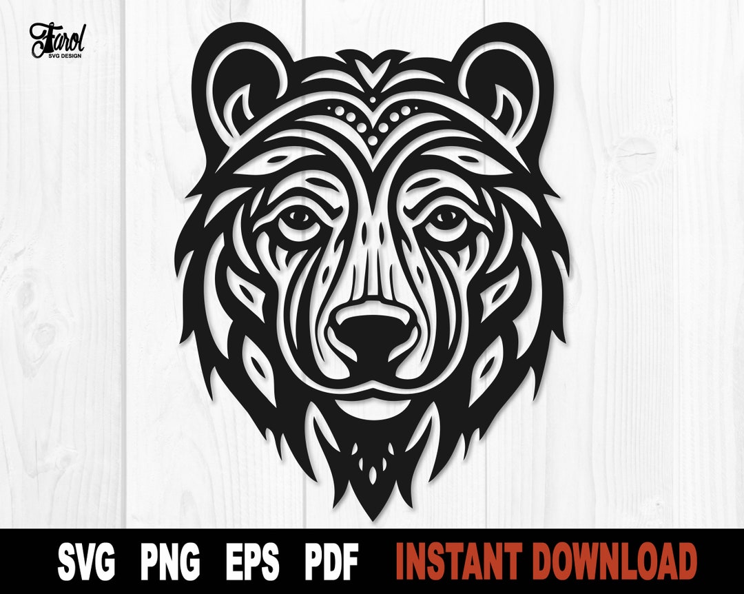 BEAR HEAD SVG, Bear Svg Cut File for Cricut, Silhouette, Bear Face ...
