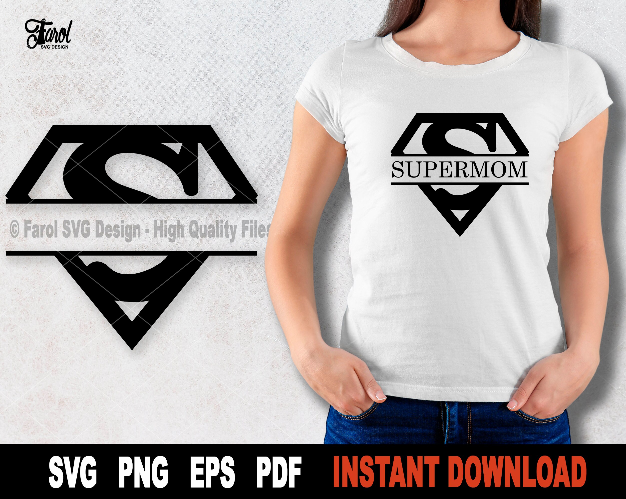 Supermom SVG: Mother's Day Split Name Frame (digital Download) - Etsy