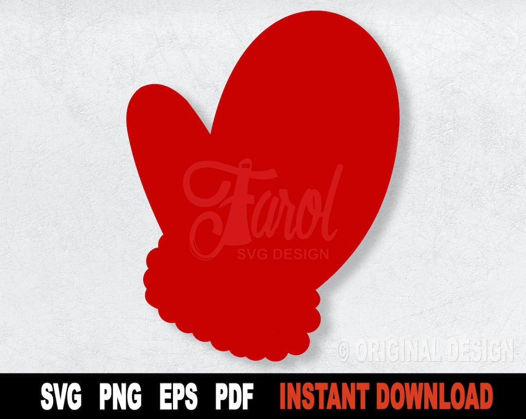 Christmas Mitten SVG: Glove Cut File for Cricut, Silhouette (digital ...